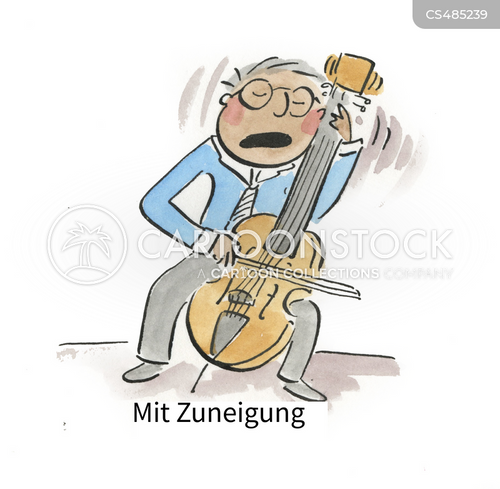 Cartoons und Karikaturen mit Cello-musik