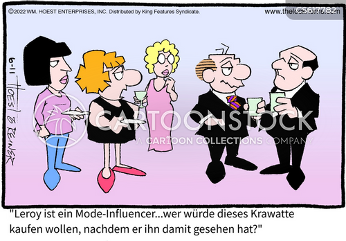 Cartoons und Karikaturen mit Mode-influencer