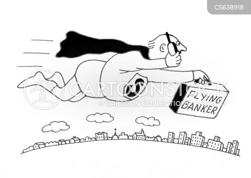 Flying Banker Cartoons and Comics - funny pictures from CartoonStock