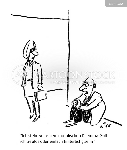 Cartoons und Karikaturen mit Dilemma