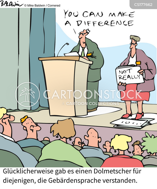 Cartoons und Karikaturen mit Dolmetscher