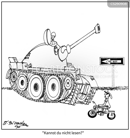 Cartoons und Karikaturen mit Motorradfahrt