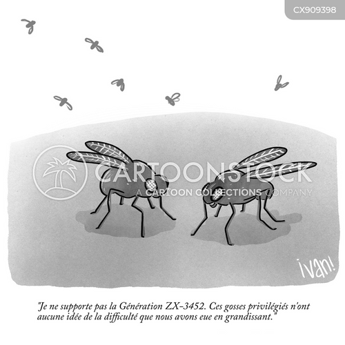 Dessins humoristique et caricaturés avec Mouches Domestiques