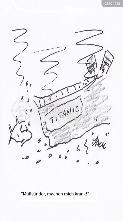 Cartoons und Karikaturen mit Titanic-wrack