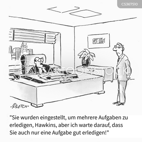 Cartoons und Karikaturen mit Task