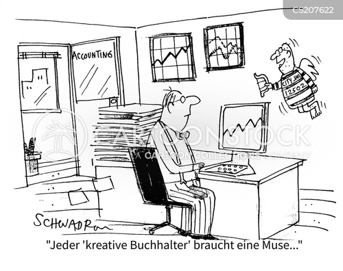Cartoons und Karikaturen mit Kreative Buchhalter