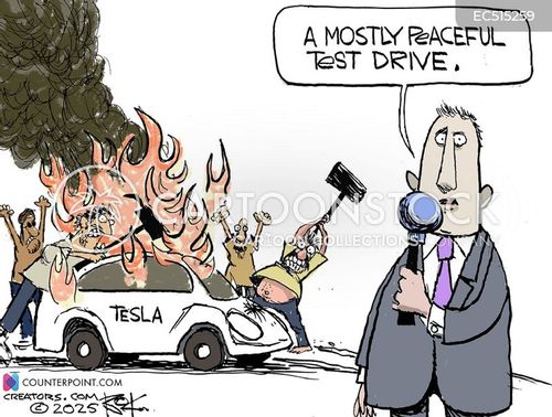 Tesla Vehicle Cartoons and Comics - funny pictures from CartoonStock