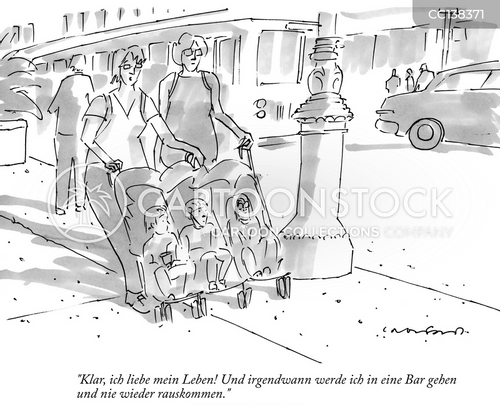 Cartoons und Karikaturen mit Mädelsabend Der Mütter