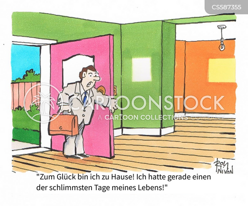 Cartoons und Karikaturen mit Arbeit-heim-trennung