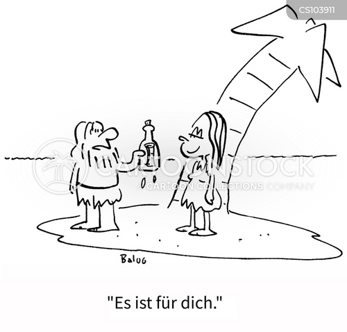 Cartoons und Karikaturen mit Einsame Insel