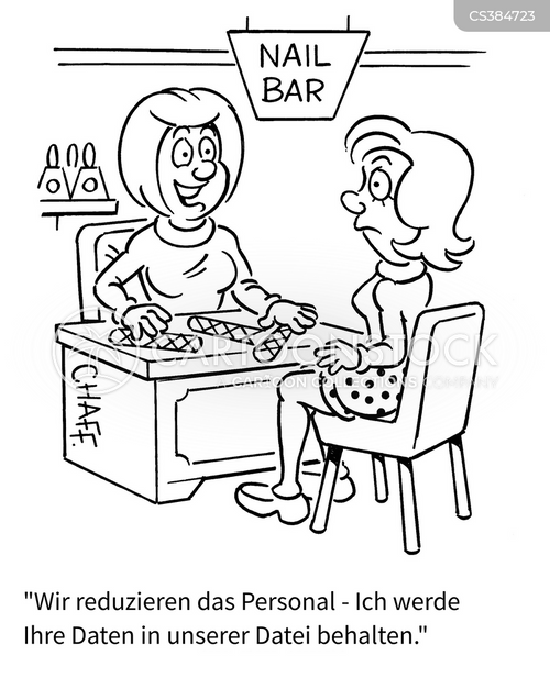 Cartoons und Karikaturen mit Nagelpflege