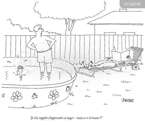 Dessins humoristique et caricaturés avec Piscines Intérieures