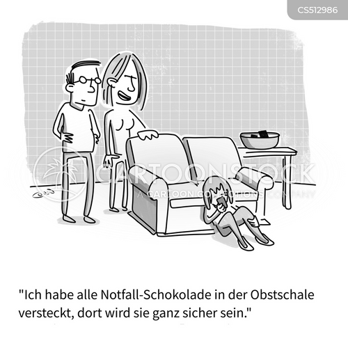 Cartoons und Karikaturen mit Notfall-schokolade