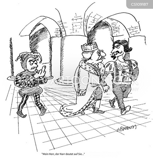 Cartoons und Karikaturen mit Hofnarr