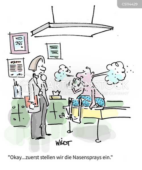 Cartoons und Karikaturen mit Nasensprays