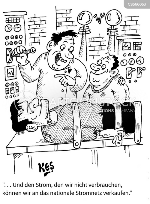Cartoons und Karikaturen mit Strom