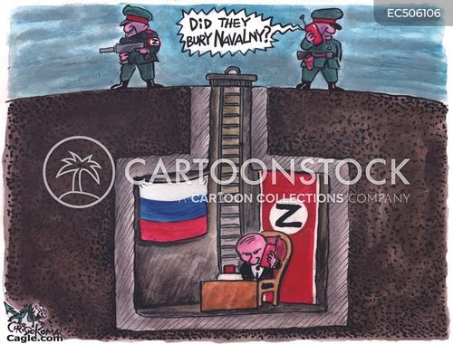 Navalny Burial Cartoons and Comics - funny pictures from CartoonStock