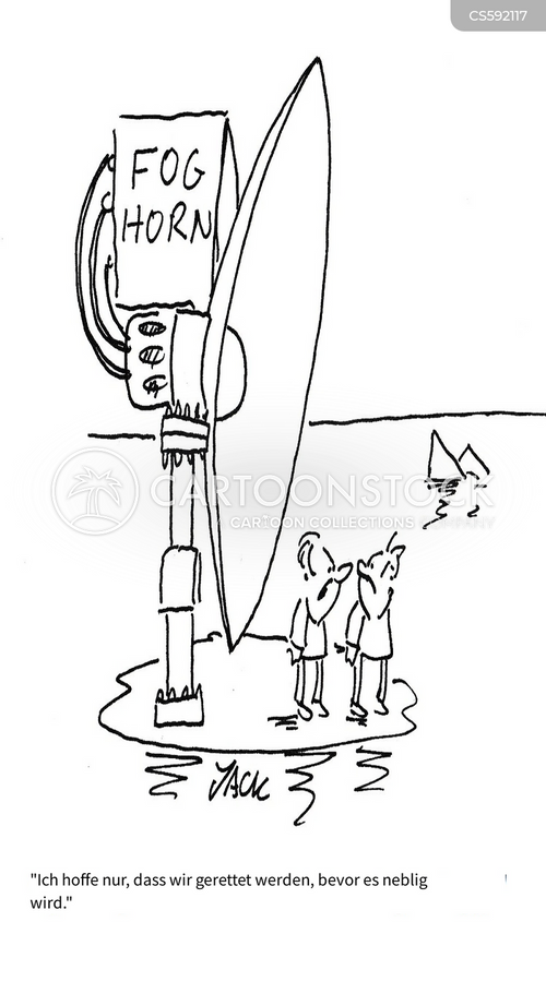 Cartoons und Karikaturen mit Neblige Landschaft