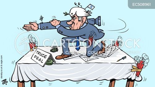 Truce Negotiations Cartoons and Comics - funny pictures from CartoonStock