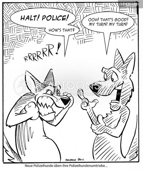 Cartoons und Karikaturen mit Deutsche Polizei