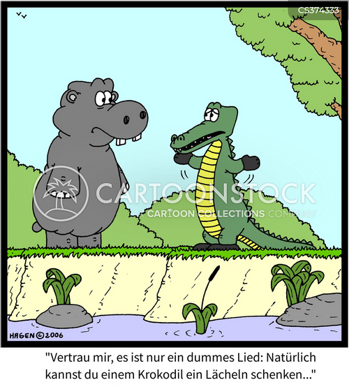 Cartoons und Karikaturen mit Krokodils
