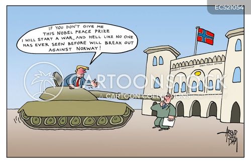 Trump Peace Prize Cartoons and Comics - funny pictures from CartoonStock