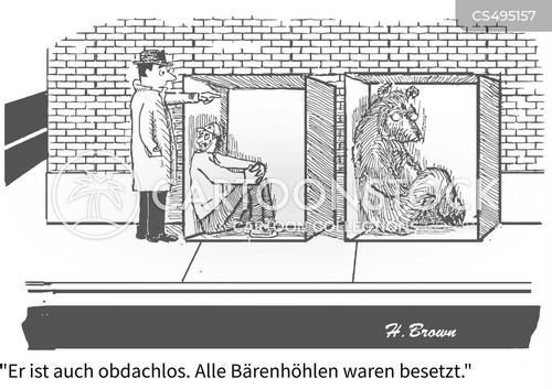 Cartoons und Karikaturen mit Obdachlos