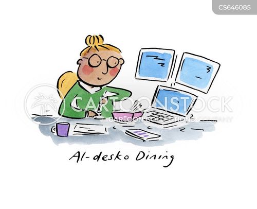 Lunch At The Desk Cartoons and Comics - funny pictures from CartoonStock
