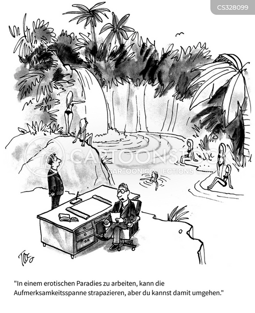 Cartoons und Karikaturen mit All-inclusive Paradies