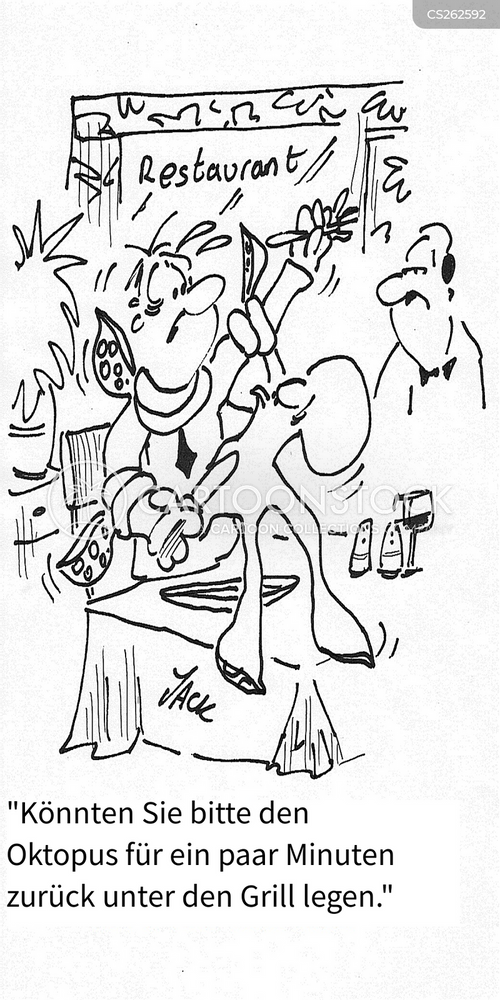 Cartoons und Karikaturen mit Oktopus