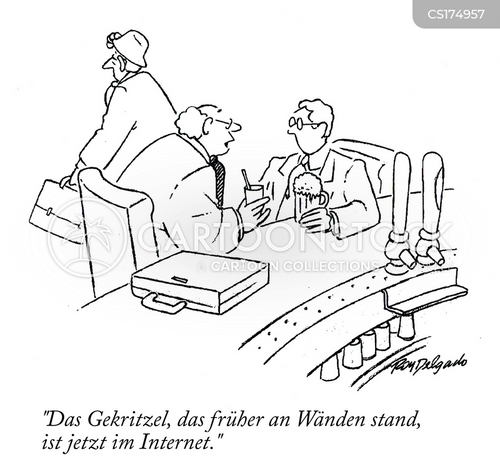 Cartoons und Karikaturen mit Schriftlich