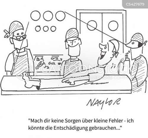 Cartoons und Karikaturen mit Operationsrisiken