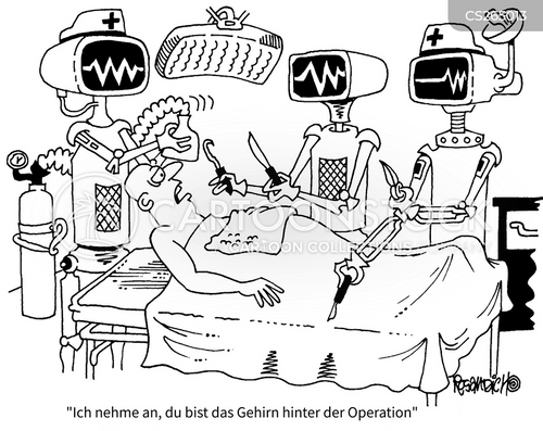 Cartoons und Karikaturen mit Operation