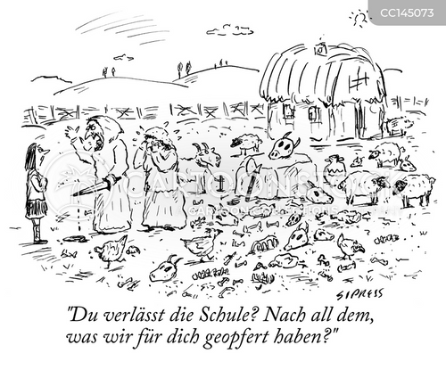 Cartoons und Karikaturen mit Opfer-