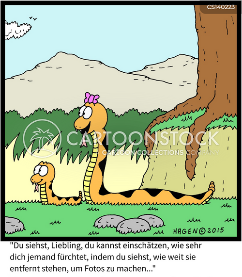 Cartoons und Karikaturen mit Ophidiophobe