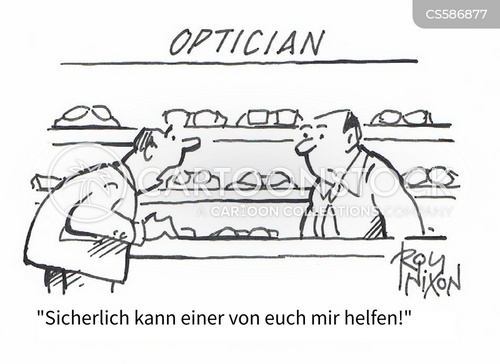 Cartoons und Karikaturen mit Optiker