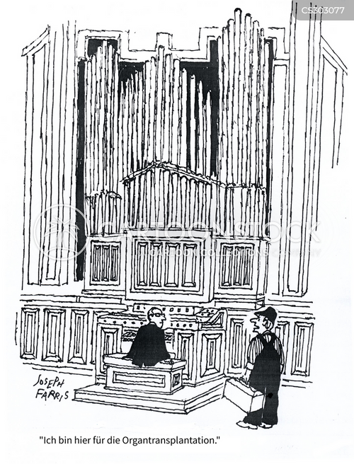 Cartoons und Karikaturen mit Orgel