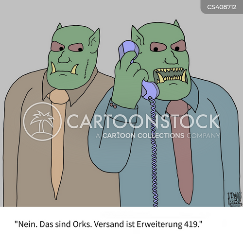 Cartoons und Karikaturen mit Orks