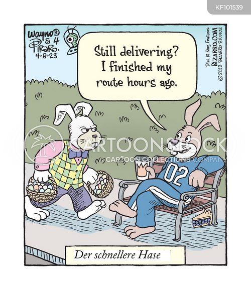 Cartoons und Karikaturen mit Osterhasen