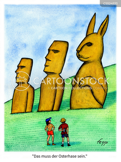 Cartoons und Karikaturen mit Oster-mythos