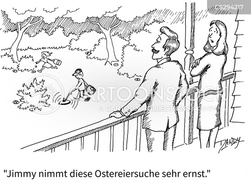 Cartoons und Karikaturen mit Oster-ei