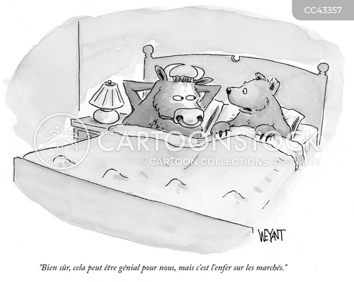 Dessins humoristique et caricaturés avec Marchés Taureau Et Ours