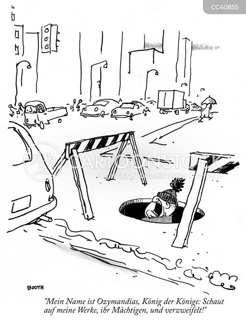 Cartoons und Karikaturen mit Bauarbeiten