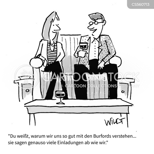 Cartoons und Karikaturen mit Einladungen