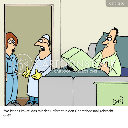 Cartoons und Karikaturen mit Operationssaal