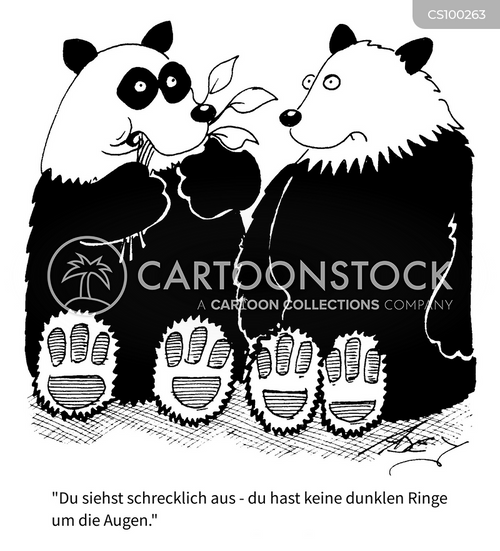 Cartoons und Karikaturen mit Panda-augen