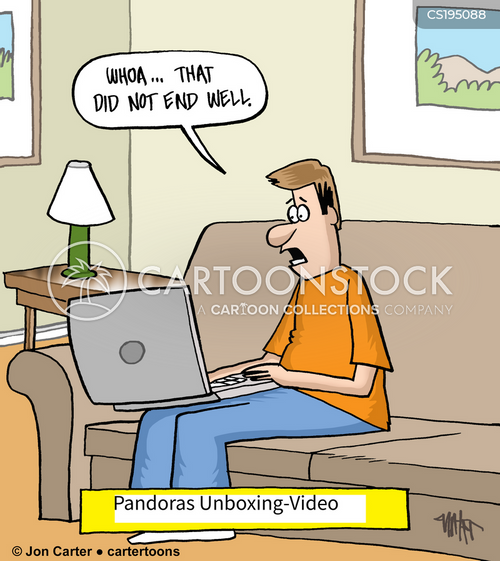 Cartoons und Karikaturen mit Pandora-mythos