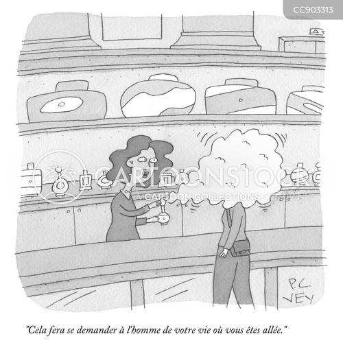 Dessins humoristique et caricaturés avec Parfums Chers