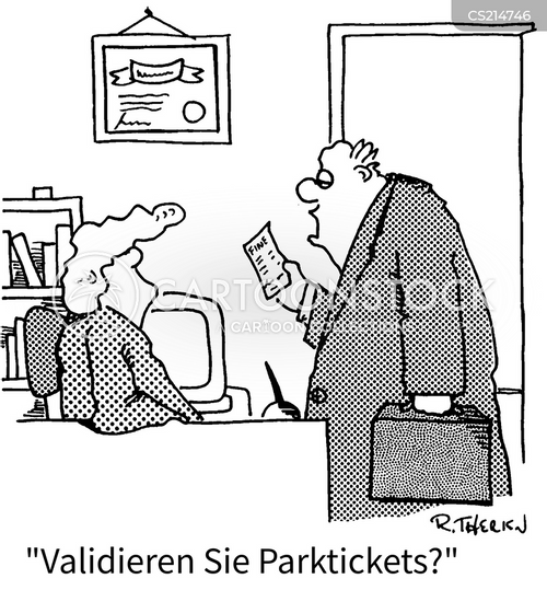 Cartoons und Karikaturen mit Parkticket Validieren
