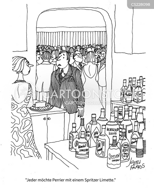 Cartoons und Karikaturen mit Perrier-trinker